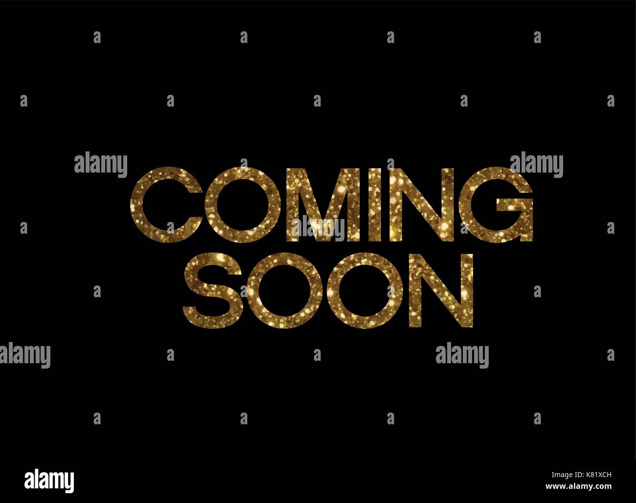 The golden glitter of isolated hand writing word COMING SOON on black ...