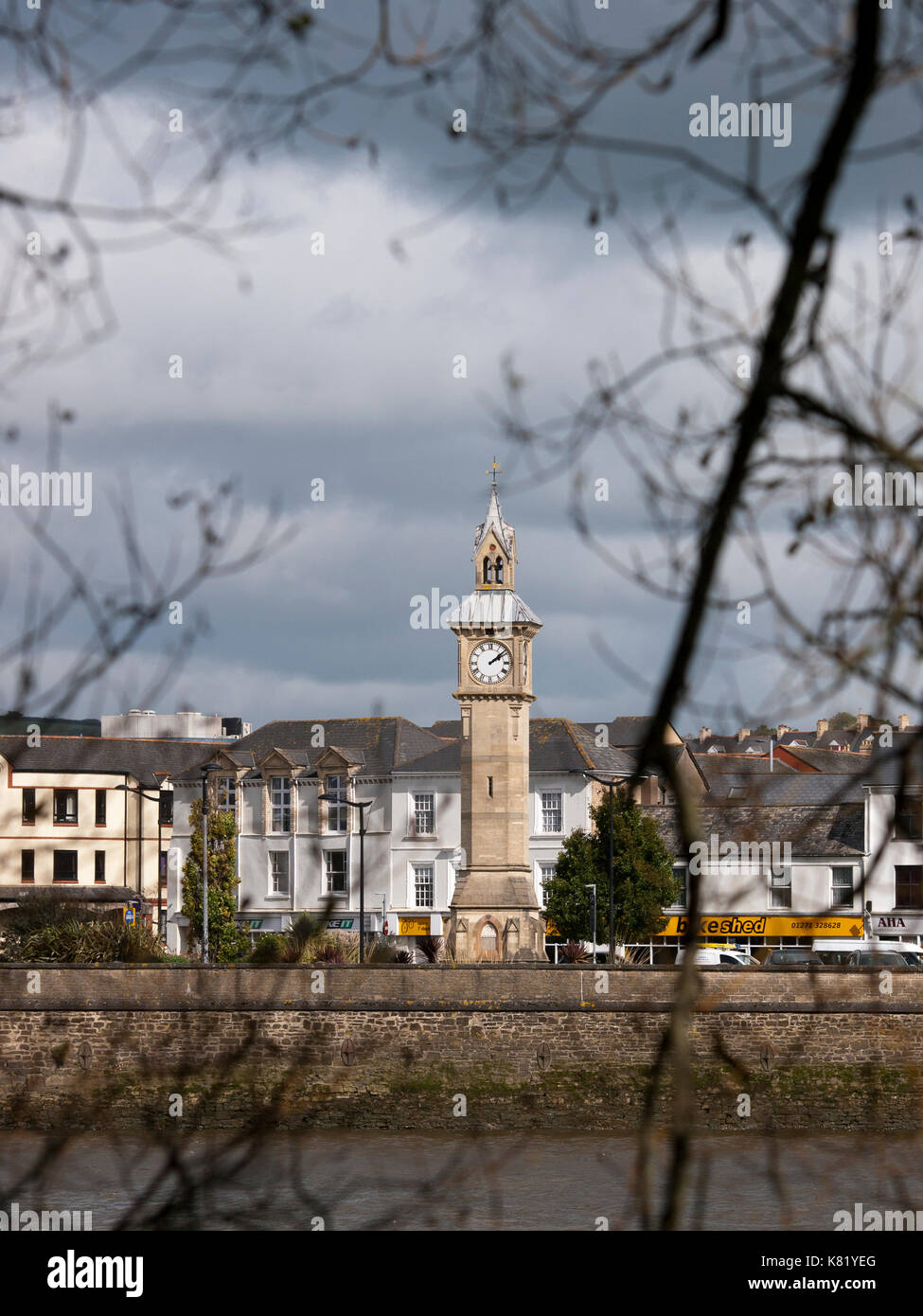 Prince Albert Memorial Clock, in Barnstaple, Devon, UK, viewed from ...