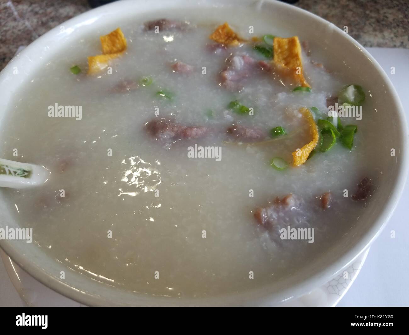 Delicious Cantonese style beef porridge, ate at Los Angeles, California ...