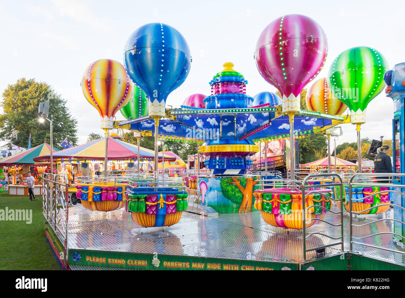 Children's balloon ride at funfair on Large Green, Nursteed Road ...