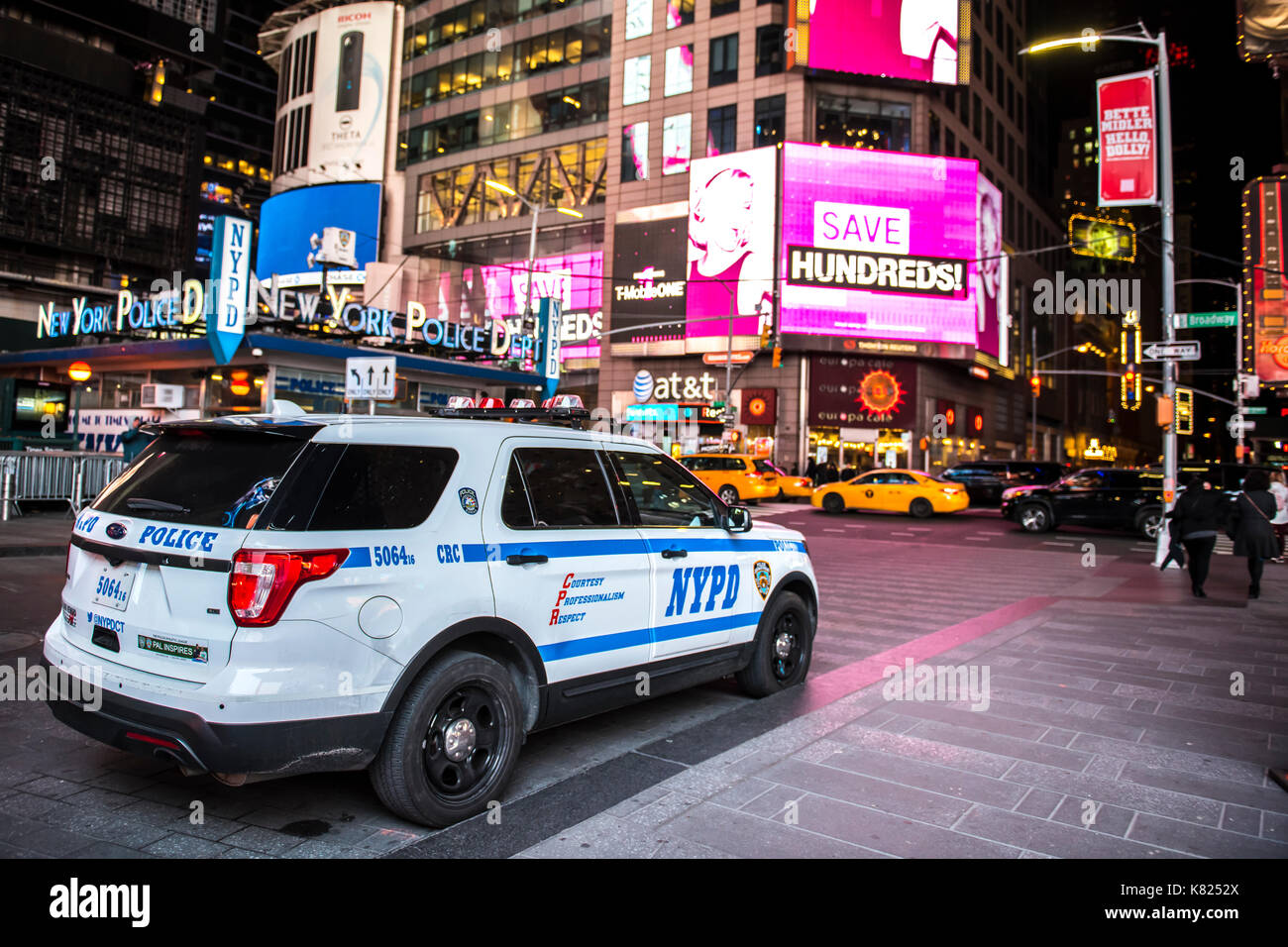 NYPD Police Car, Broadway theater district Stock Photo - Alamy