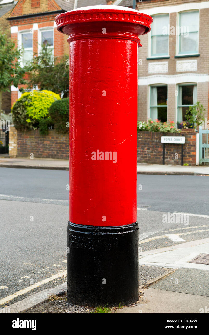 Reverse / obverse / back / rear side view of a B-type pillar box / post ...