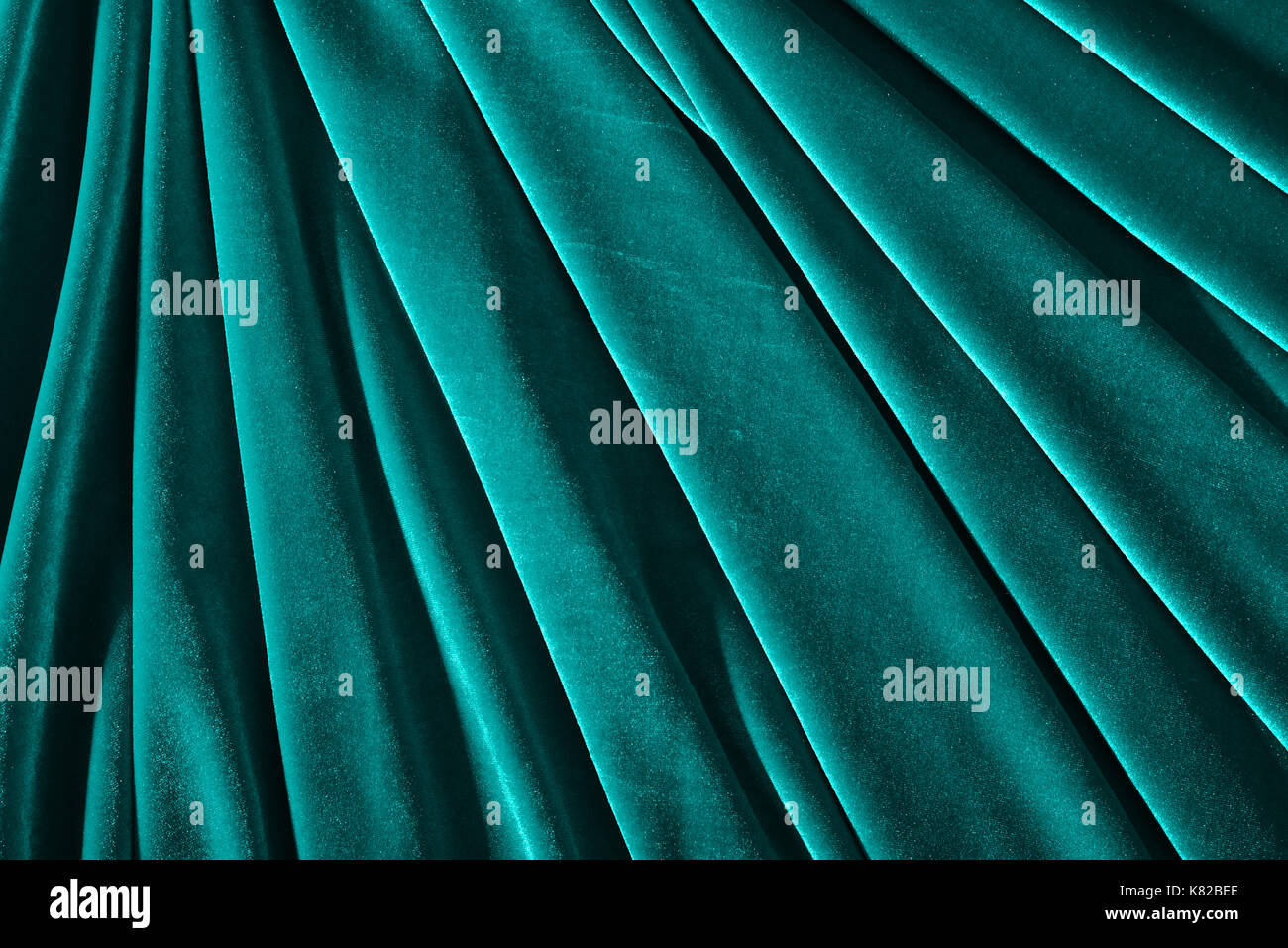 cyan color velvet textile for background or texture Stock Photo - Alamy