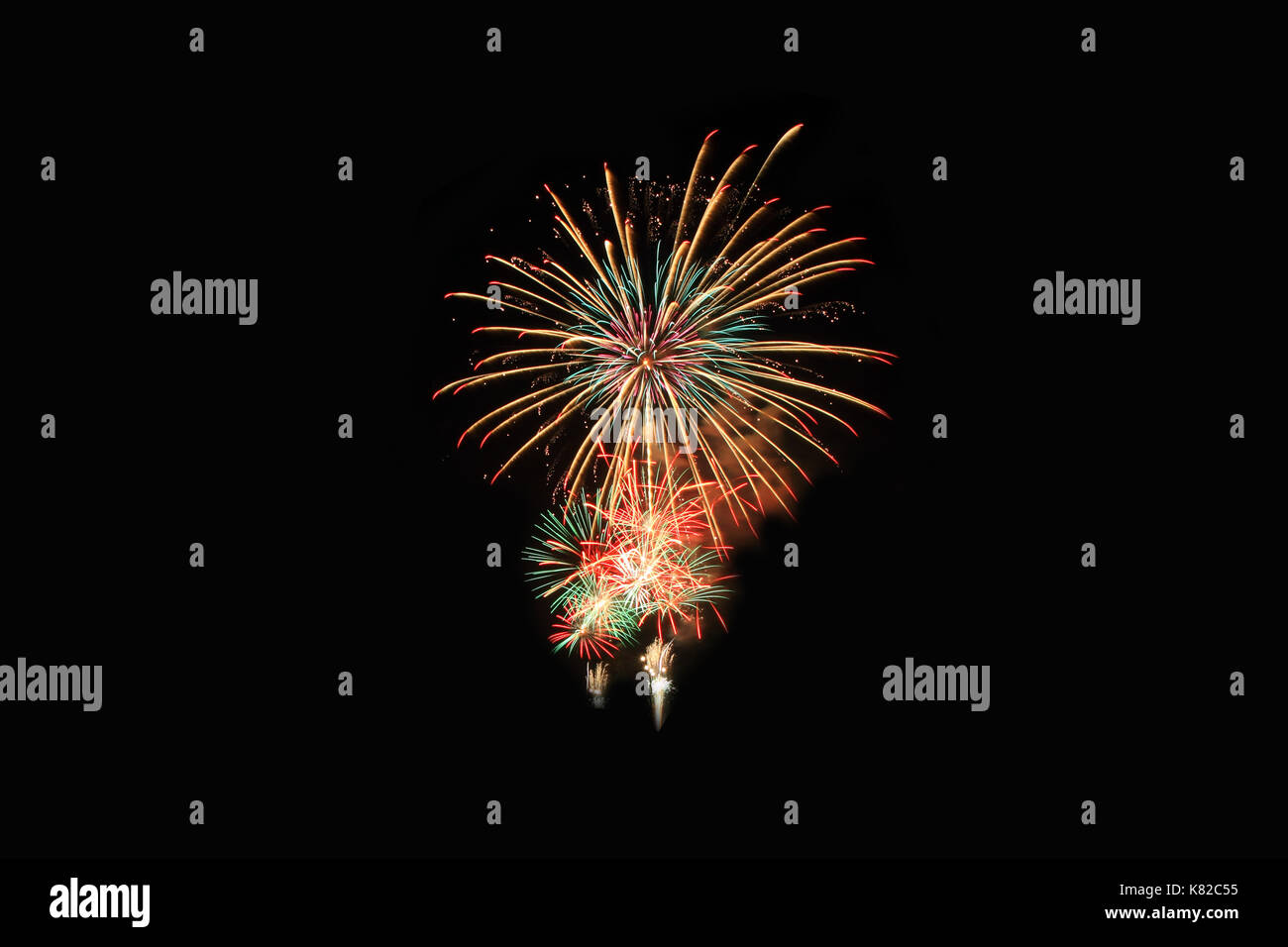 Fireworks on black background Stock Photo - Alamy