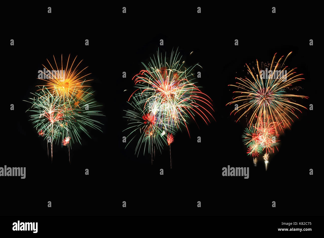 Fireworks on black background Stock Photo - Alamy