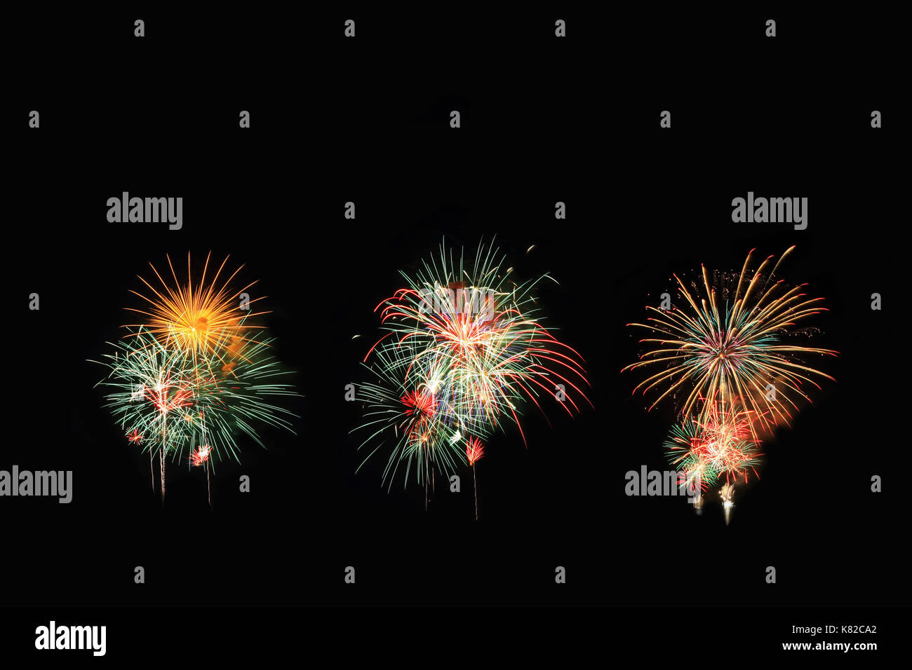 Fireworks on black background Stock Photo - Alamy