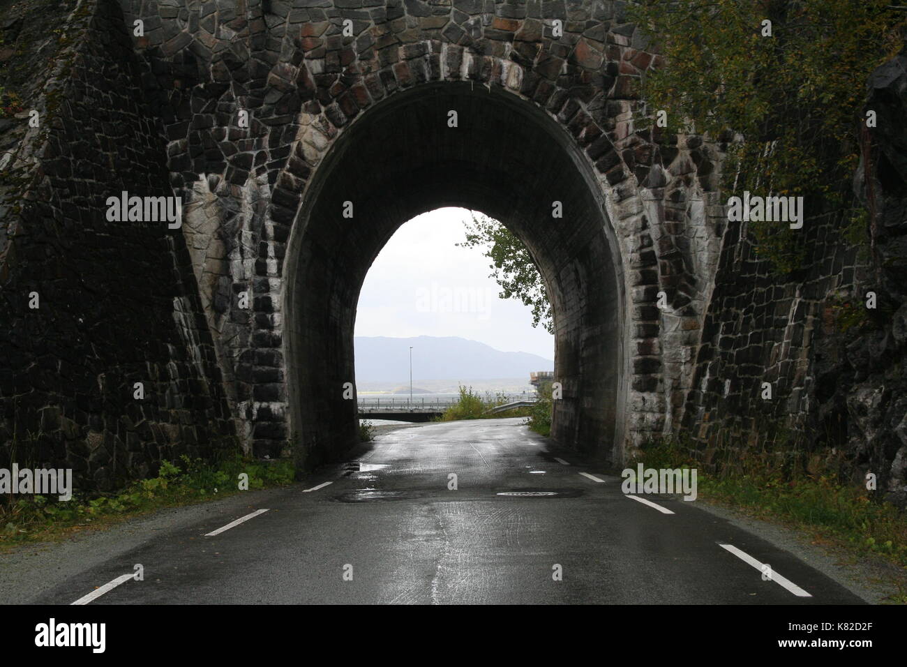 Tunnel underneath the railroad track at Hopen, Bodø, Norway Stock Photo ...