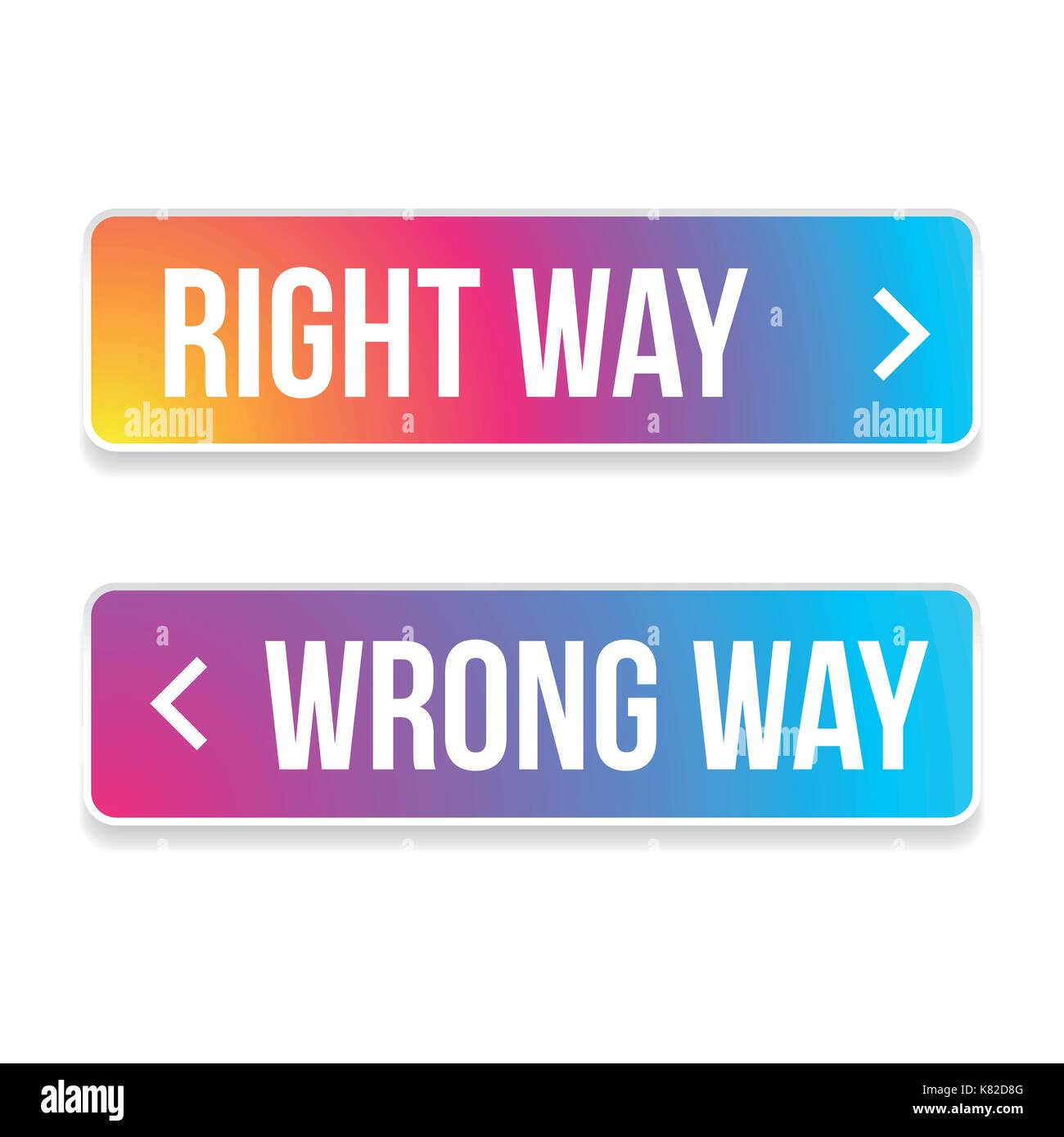 Direction wrong way right Stock Vector Images - Alamy