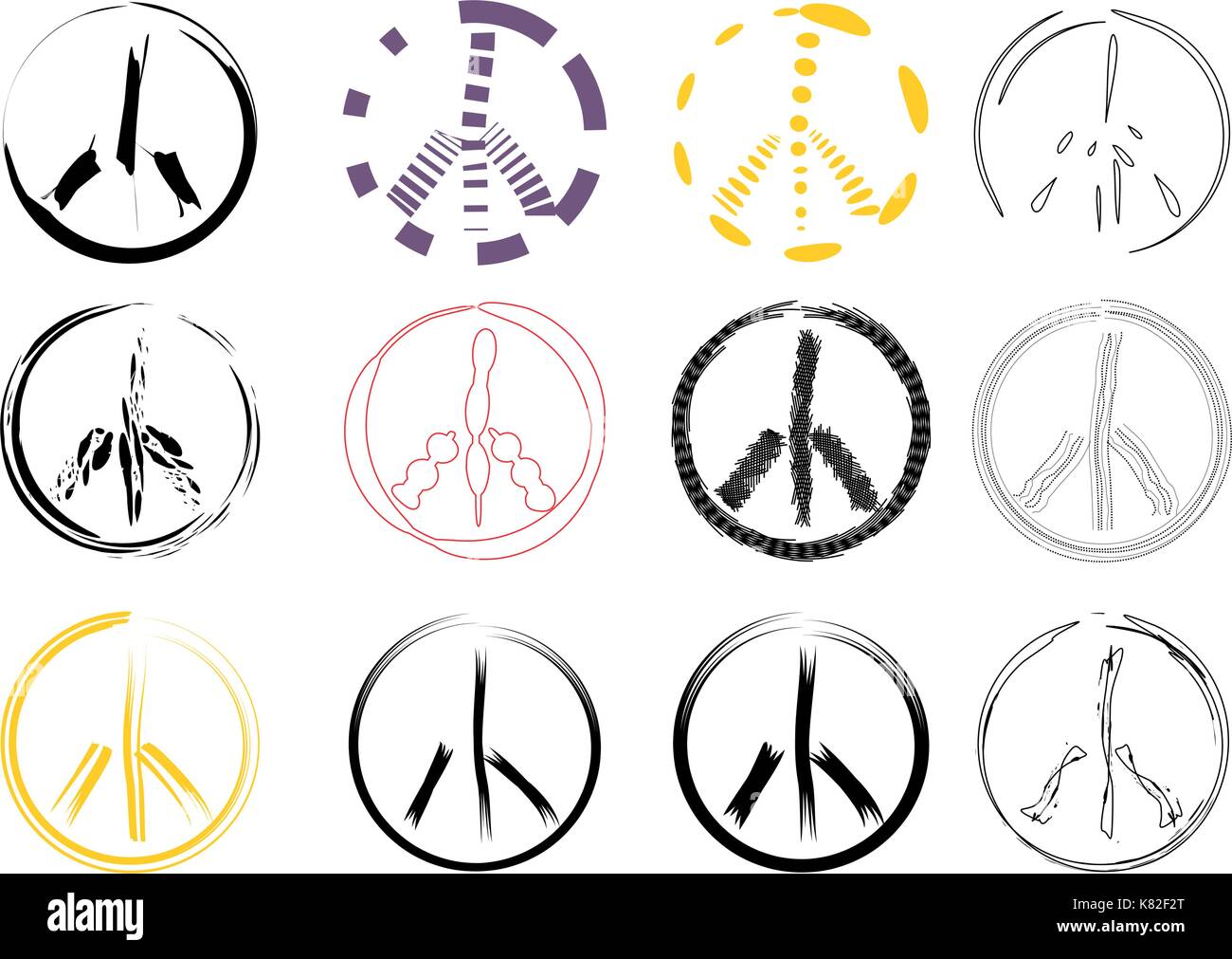 peace signs collection Stock Vector Image & Art - Alamy