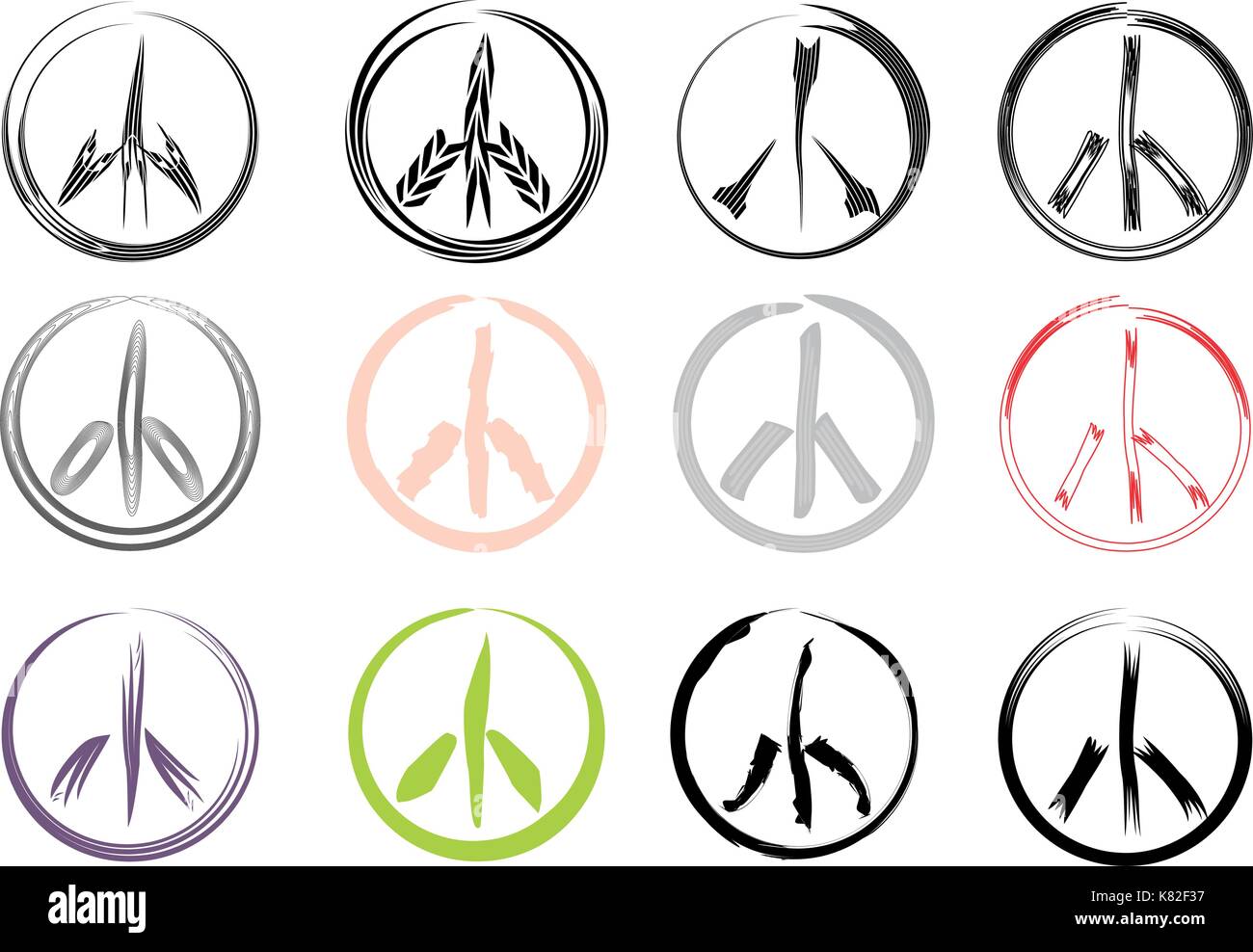 peace signs collection Stock Vector Image & Art - Alamy