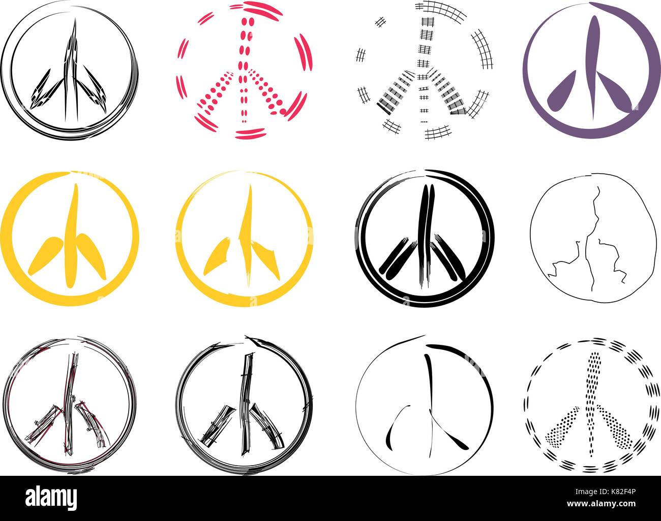 peace signs collection Stock Vector Image & Art - Alamy