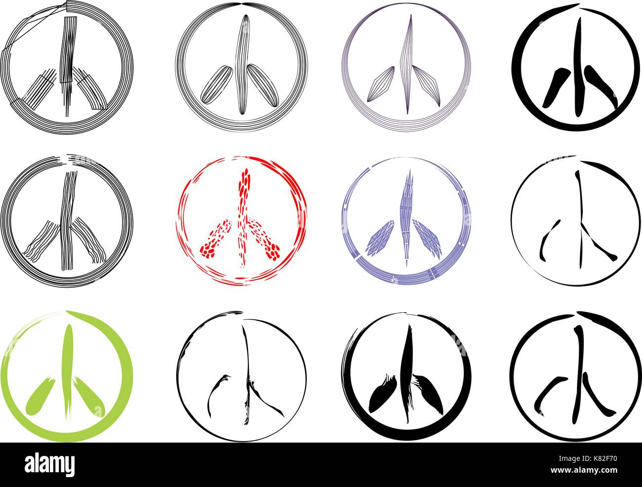 peace signs collection Stock Vector Image & Art - Alamy