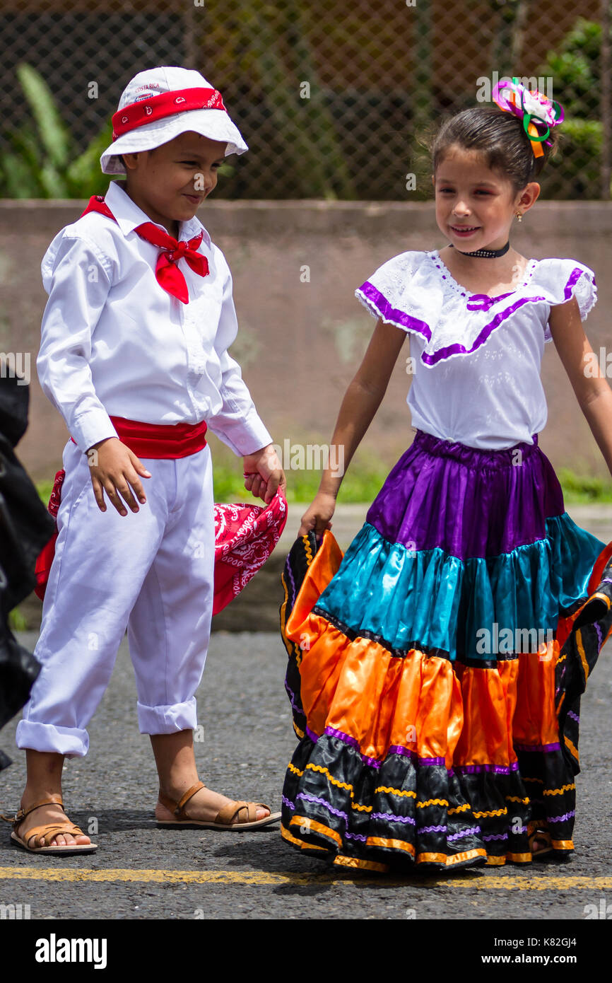 Tilaran, Costa Rica - September 15 : Young children celebrating ...