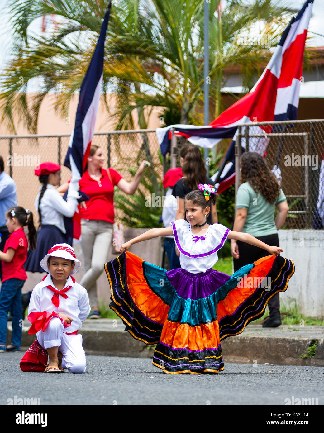 Tilaran, Costa Rica - September 15 : Young children celebrating ...