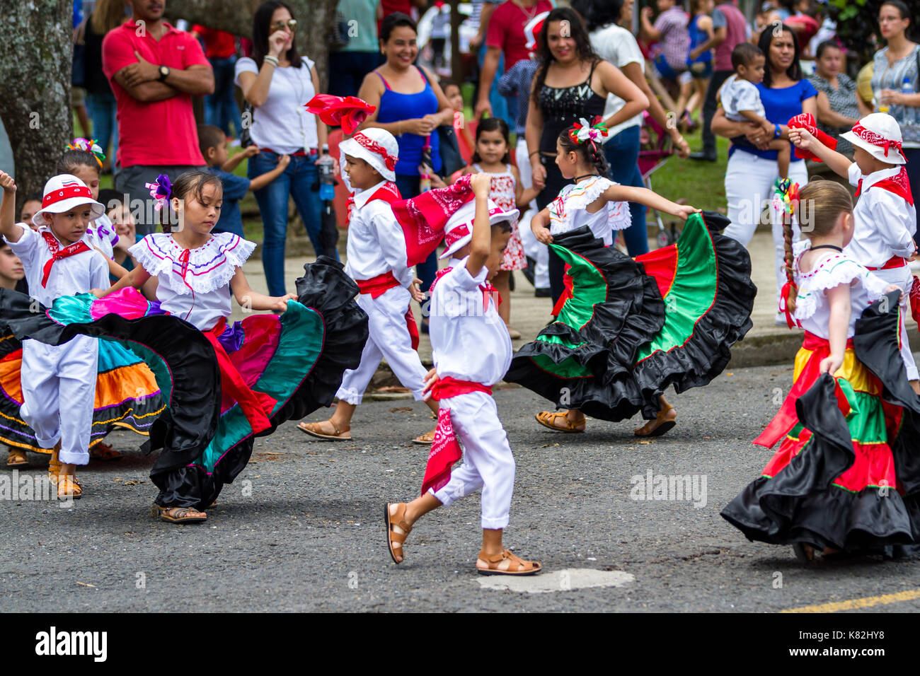 Tilaran, Costa Rica - September 15 : Young children celebrating ...