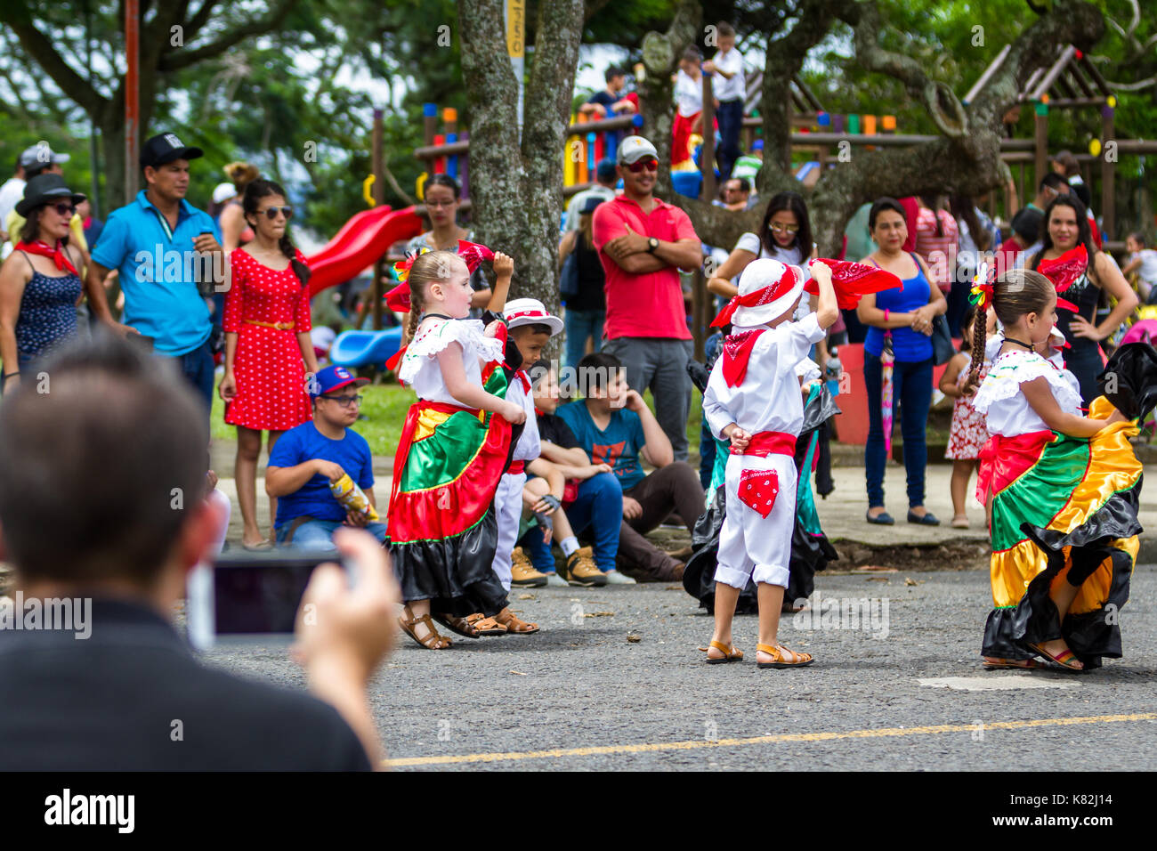 Tilaran, Costa Rica - September 15 : Young children celebrating ...
