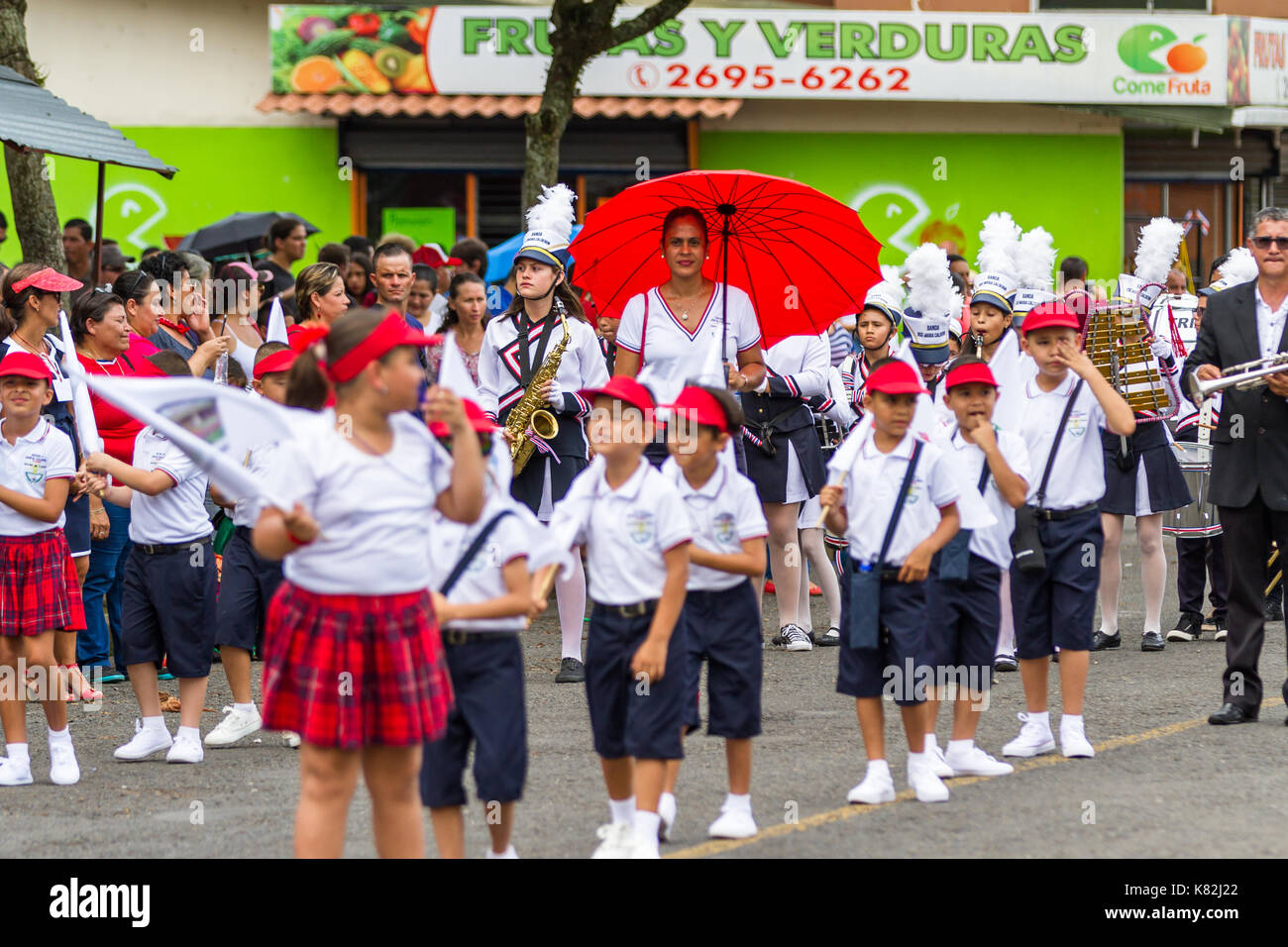 Tilaran, Costa Rica - September 15 : Young children celebrating ...