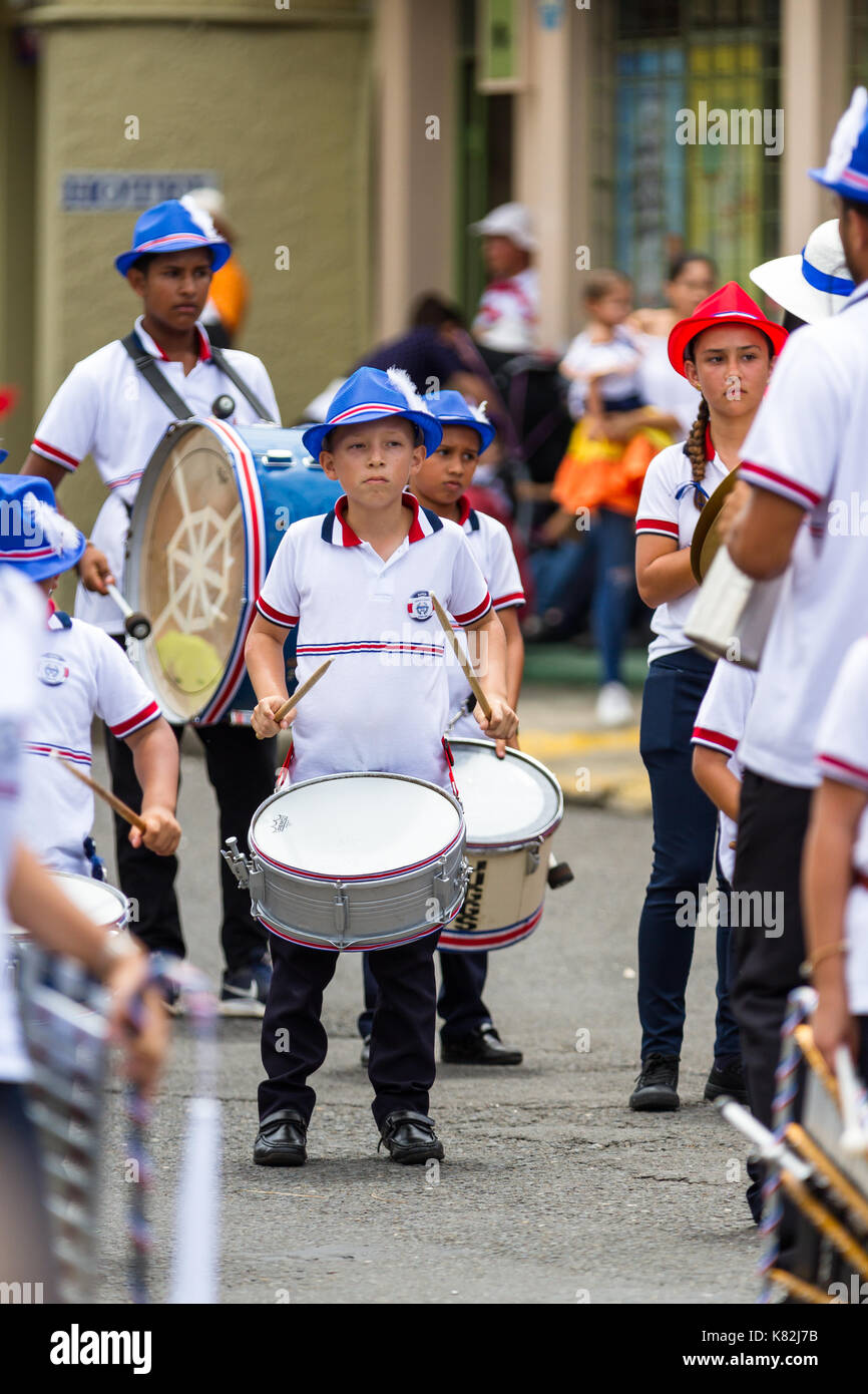 Tilaran, Costa Rica - September 15 : School children marching in the ...