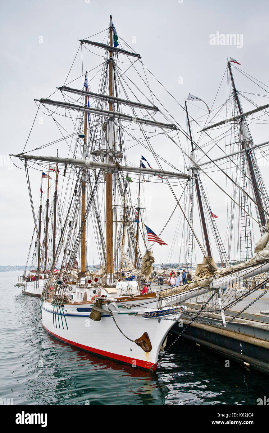 Tall ship Irving Johnson at the Festival of Sail in San Diego Bay, CA ...