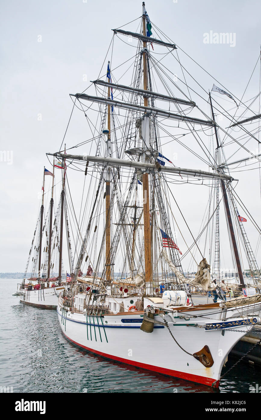 Tall ship Irving Johnson at the Festival of Sail in San Diego Bay, CA ...