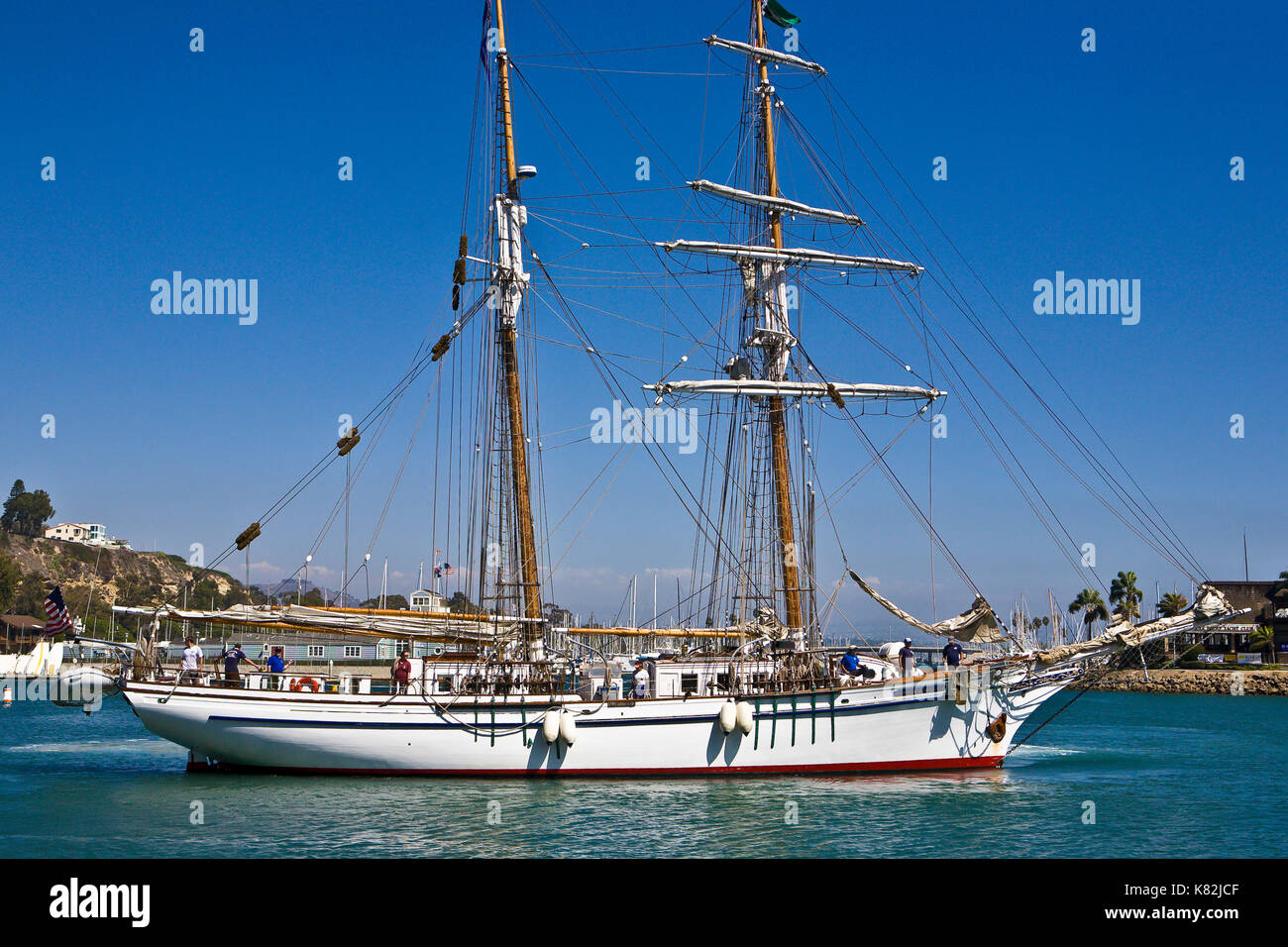Tall Ship Irving Johnson in Dana Point Harbor, CA US. It was purpose ...