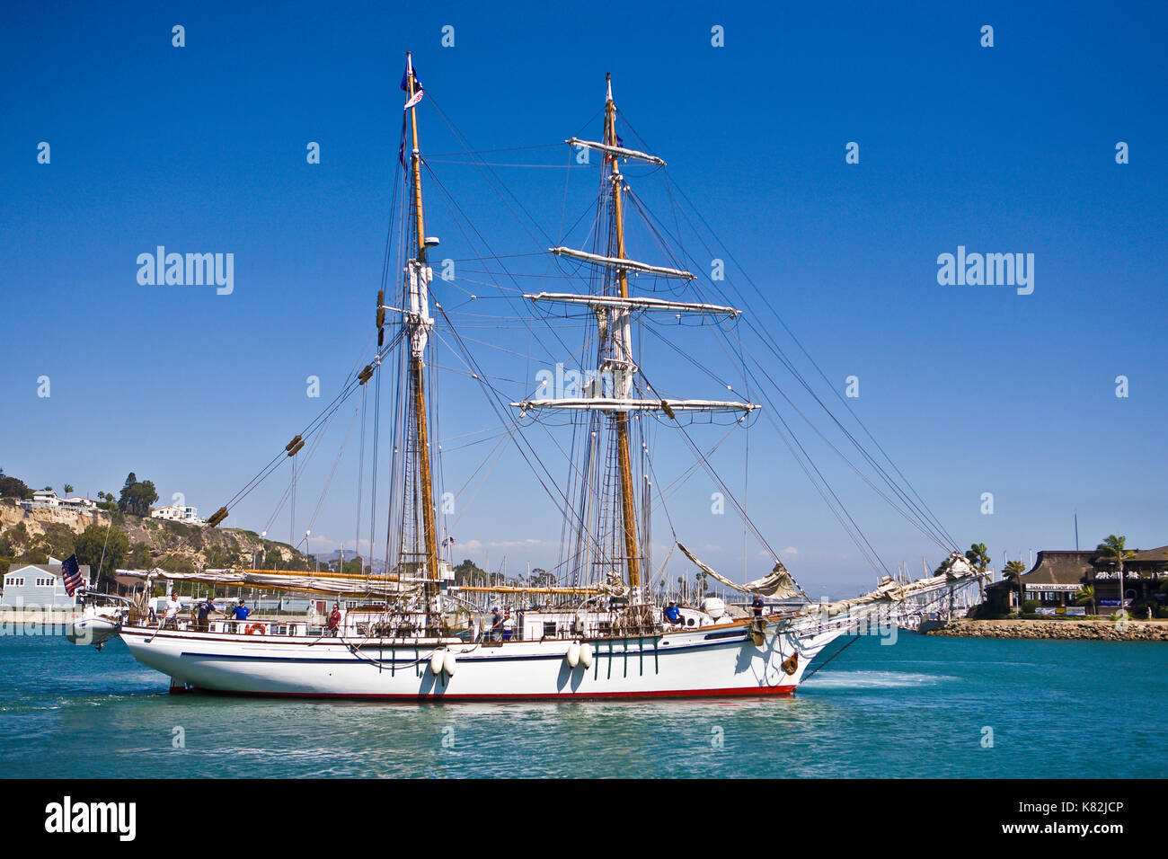 Tall Ship Irving Johnson in Dana Point Harbor, CA US. It was purpose ...