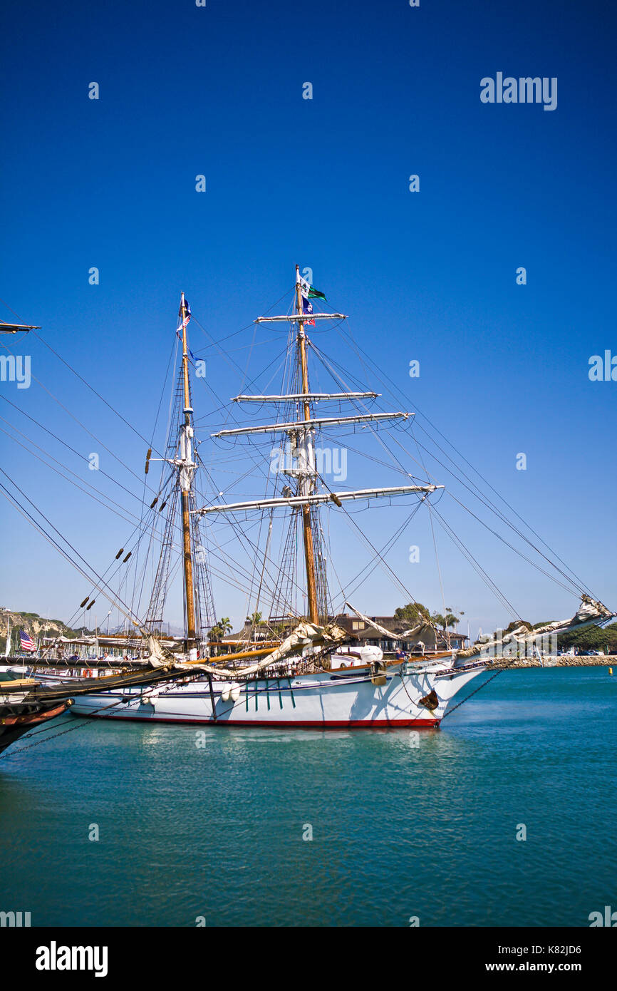 Tall Ship Irving Johnson in Dana Point Harbor, CA US. It was purpose ...