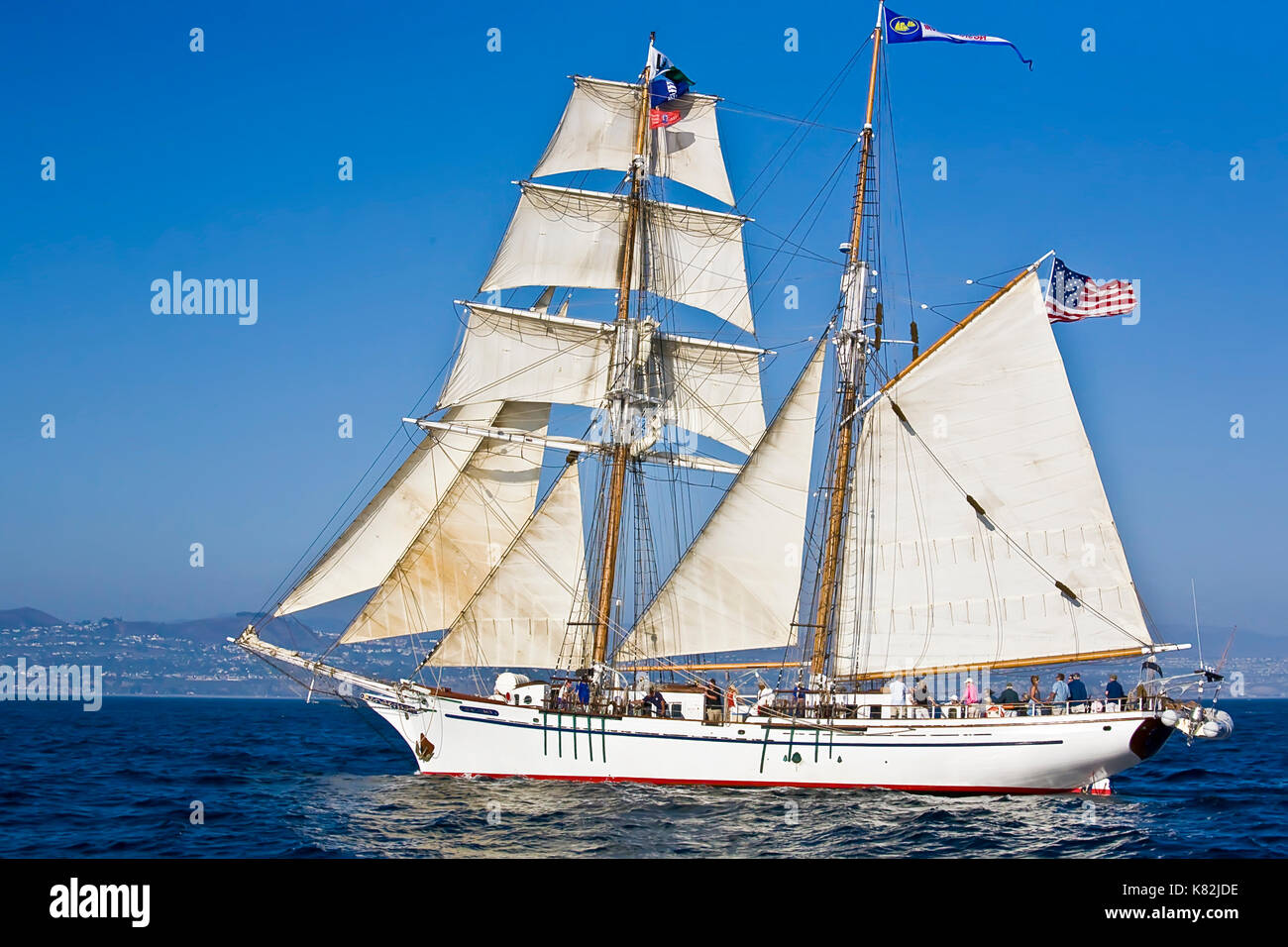Tall Ship Irving Johnson off Dana Point Harbor, CA US. It was purpose ...