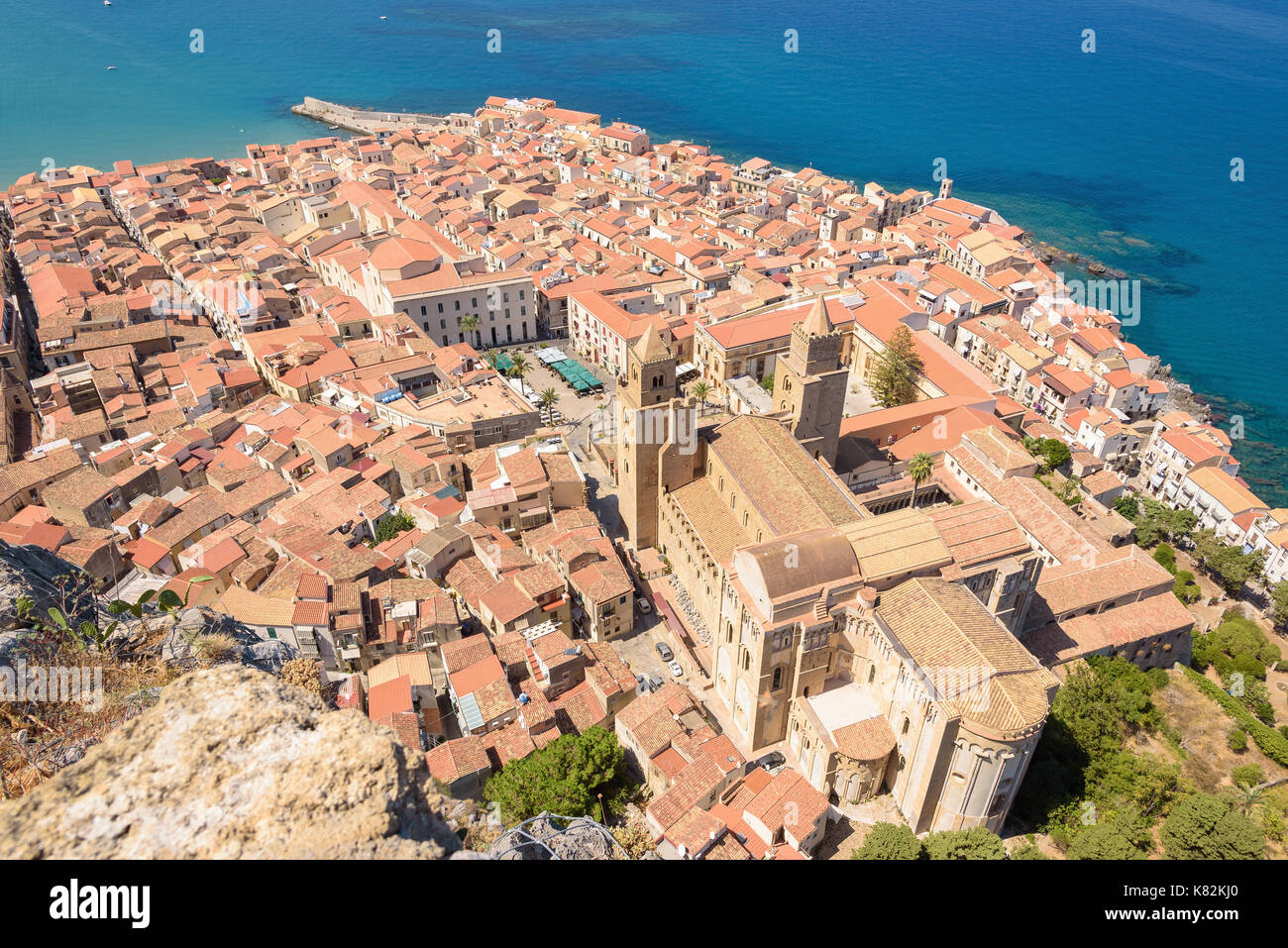 Aerial view of the Cefalu old town, Sicily, Italy Stock Photo - Alamy