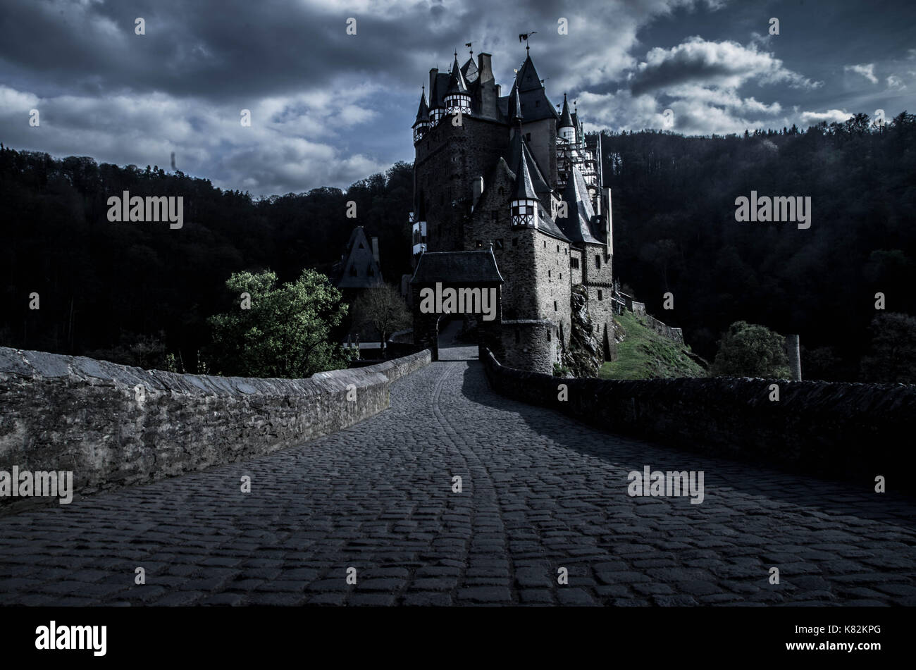 Wierschem, Germany - April 13 2017 - Burg Eltz castle in Wierschem ...