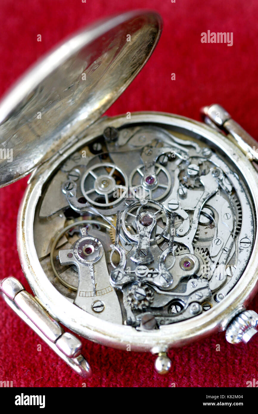 Silver antique watch Stock Photo - Alamy