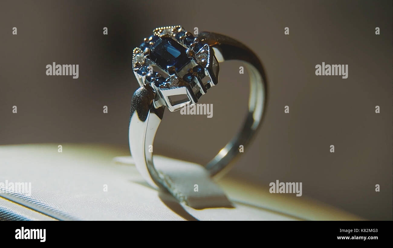 Precious diamond rings. Fine luxury diamond jewellery window display ...