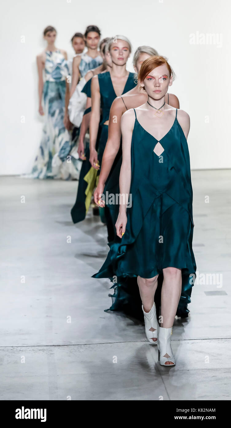 New York, NY, USA - September 10, 2017: Models walk runway for the ...