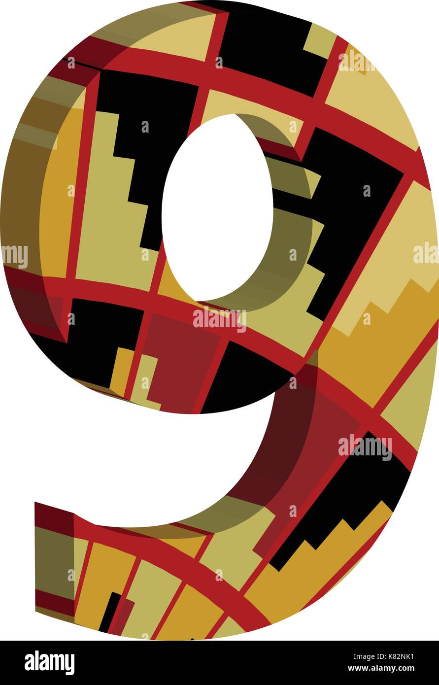 3d number 9 Stock Vector Images - Alamy