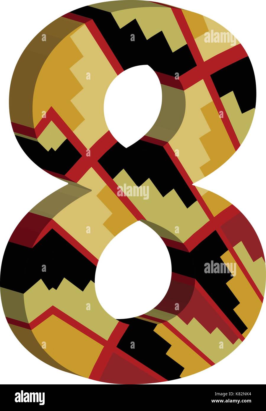 Colorful three-dimensional font number 8 Stock Vector Image & Art - Alamy