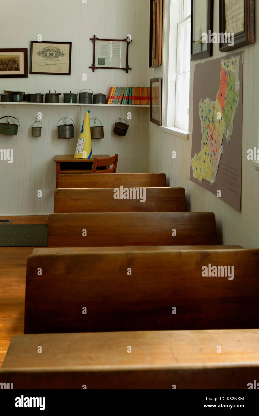 One room schoolhouse interior at the Furnacetown Living Heritage ...