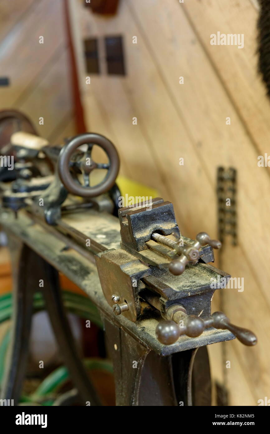 Old fashioned wood turning lathe hi-res stock photography and images ...