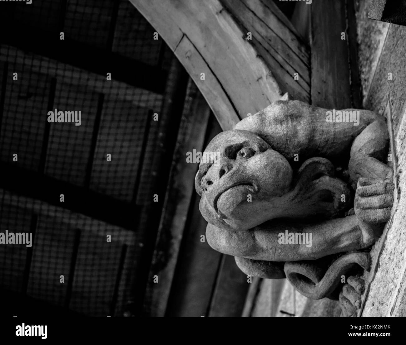 Gargoyle in black and white Stock Photo - Alamy