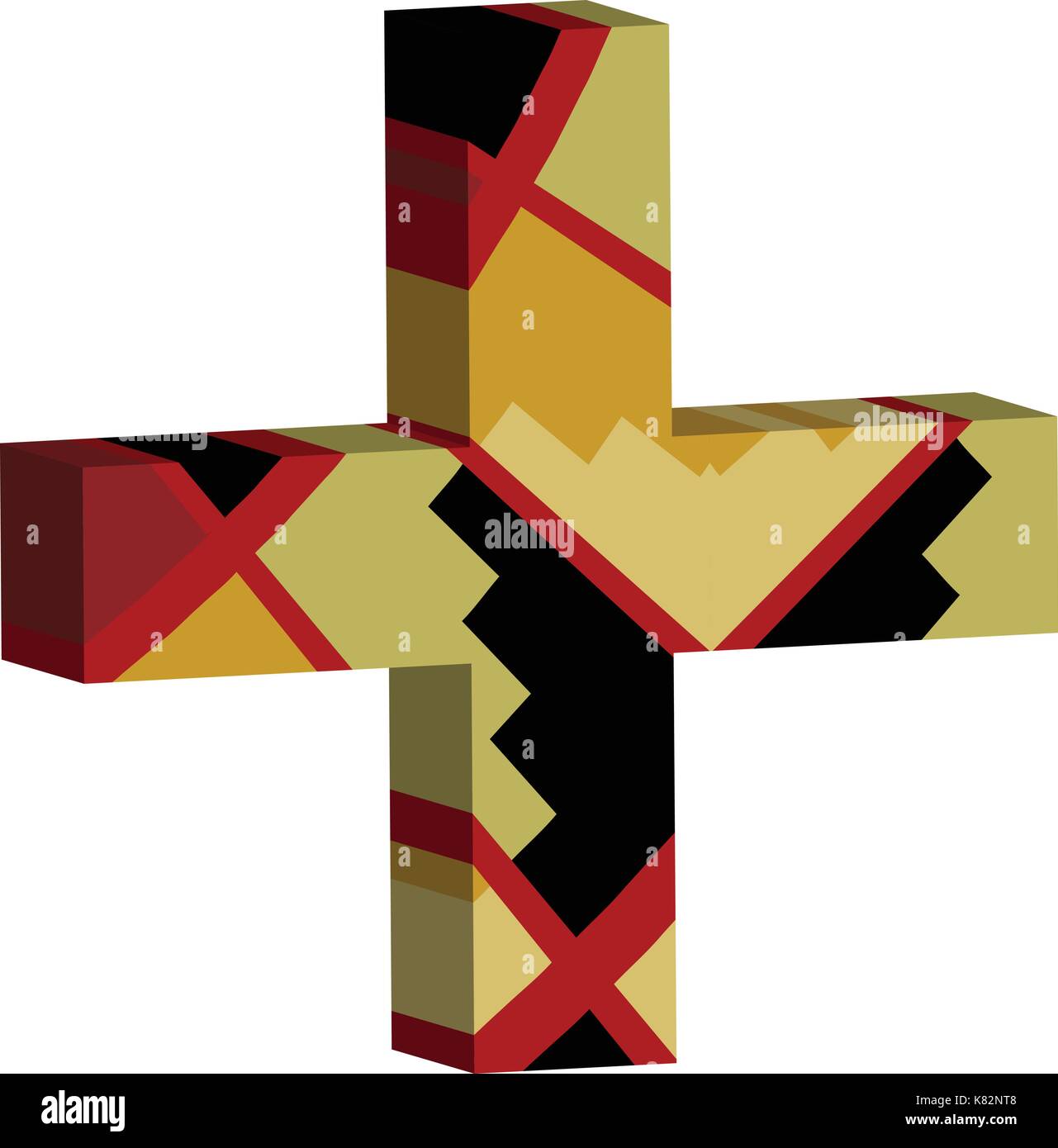 Colorful three-dimensional CROSS Symbol Stock Vector Image & Art - Alamy