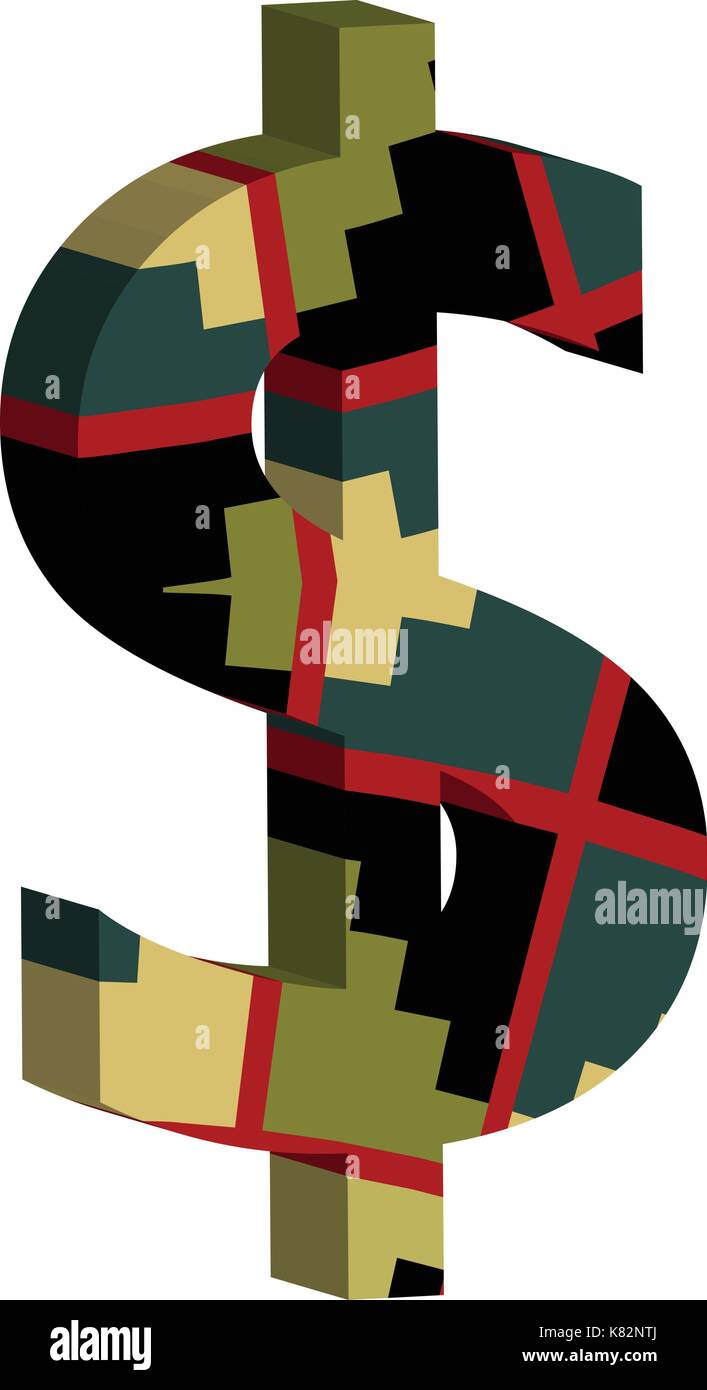 Colorful three-dimensional DOLLAR Symbol Stock Vector Image & Art - Alamy
