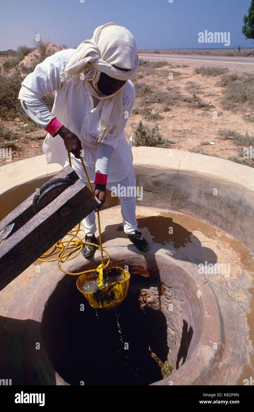north coast of libya --a rare water well in the arid, desert northern ...