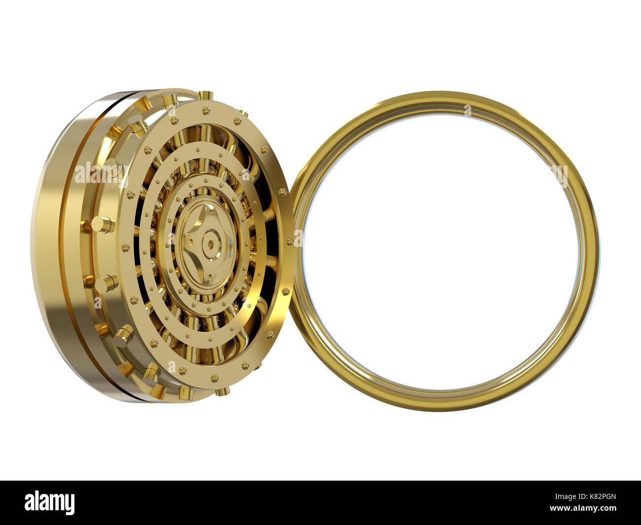 Gold vault door Cut Out Stock Images & Pictures - Alamy