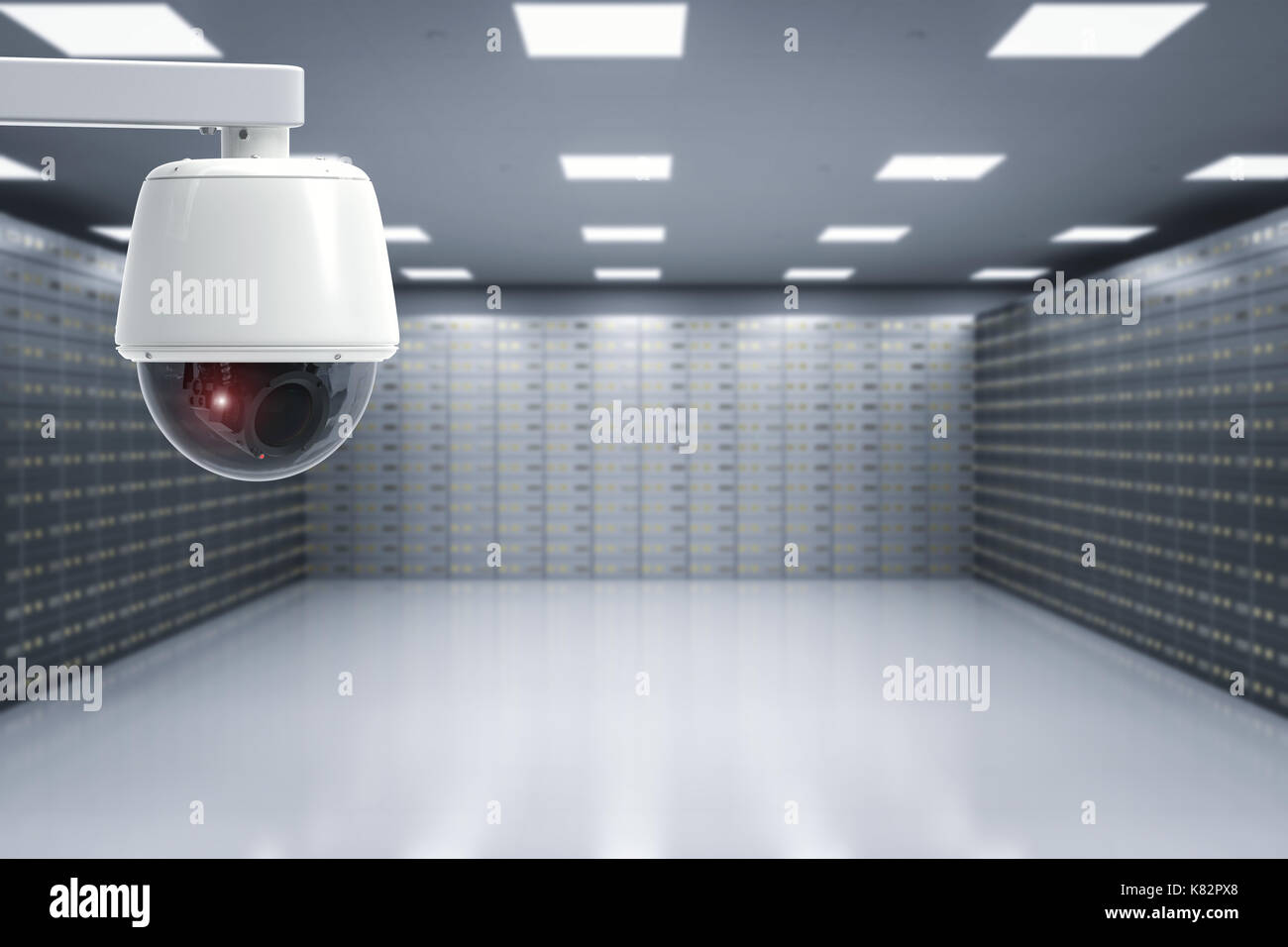 3d rendering security camera in safe deposit boxes room Stock Photo - Alamy