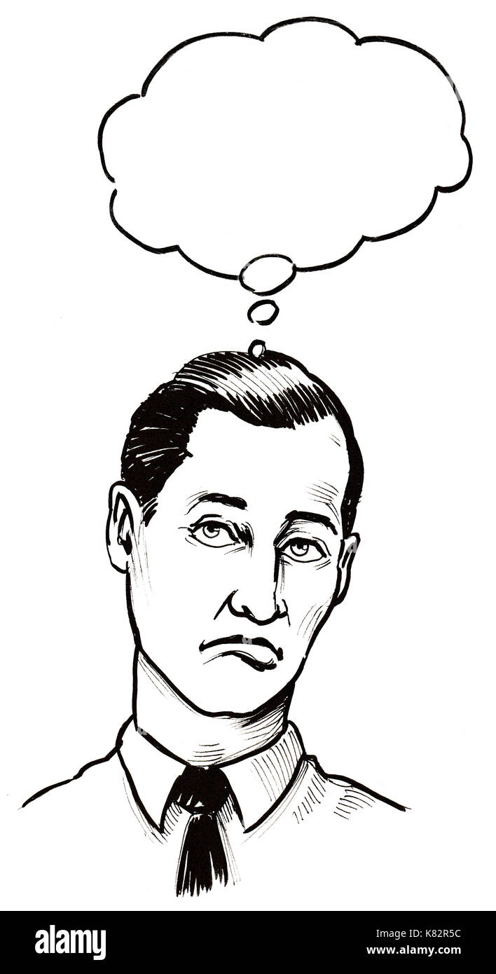 Man is thinking hard Stock Photo - Alamy