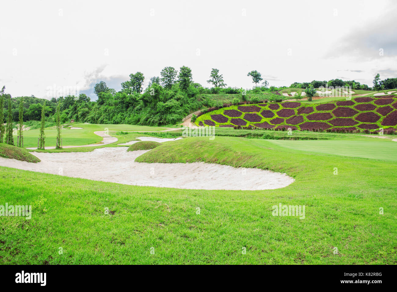 Sand pits and lawns in the park Stock Photo - Alamy