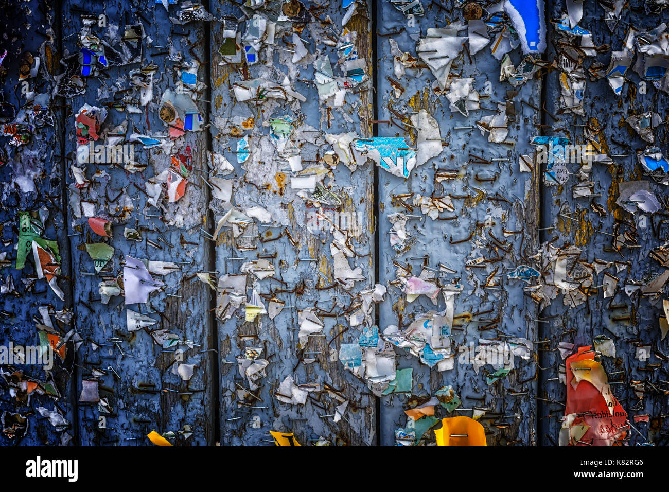 Old Urban Billboard With Torn Peeled Poster Abstract Horizontal ...