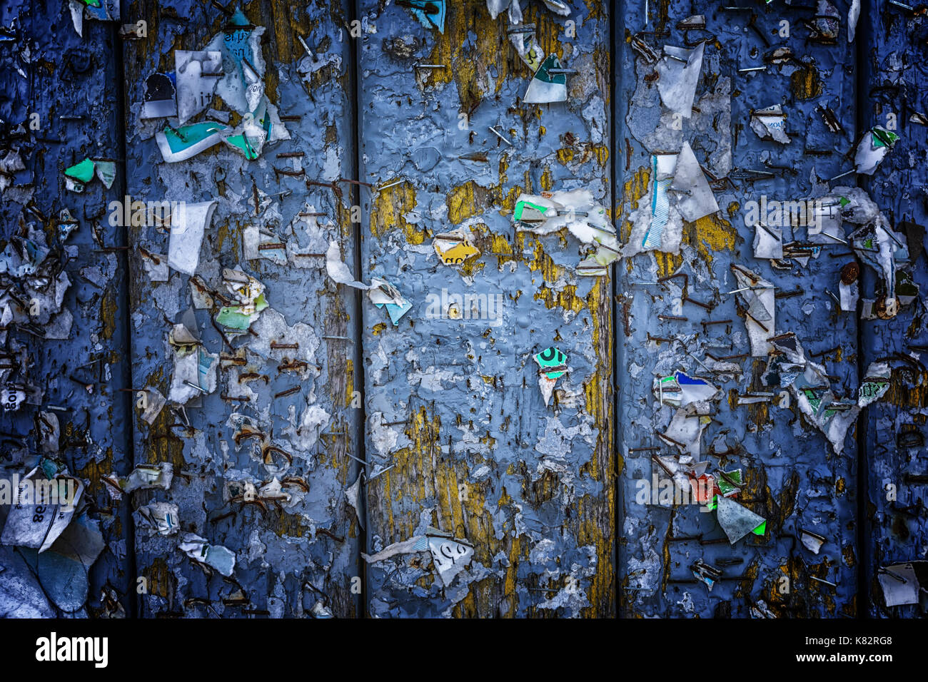Old Urban Billboard With Torn Peeled Poster Abstract Horizontal ...
