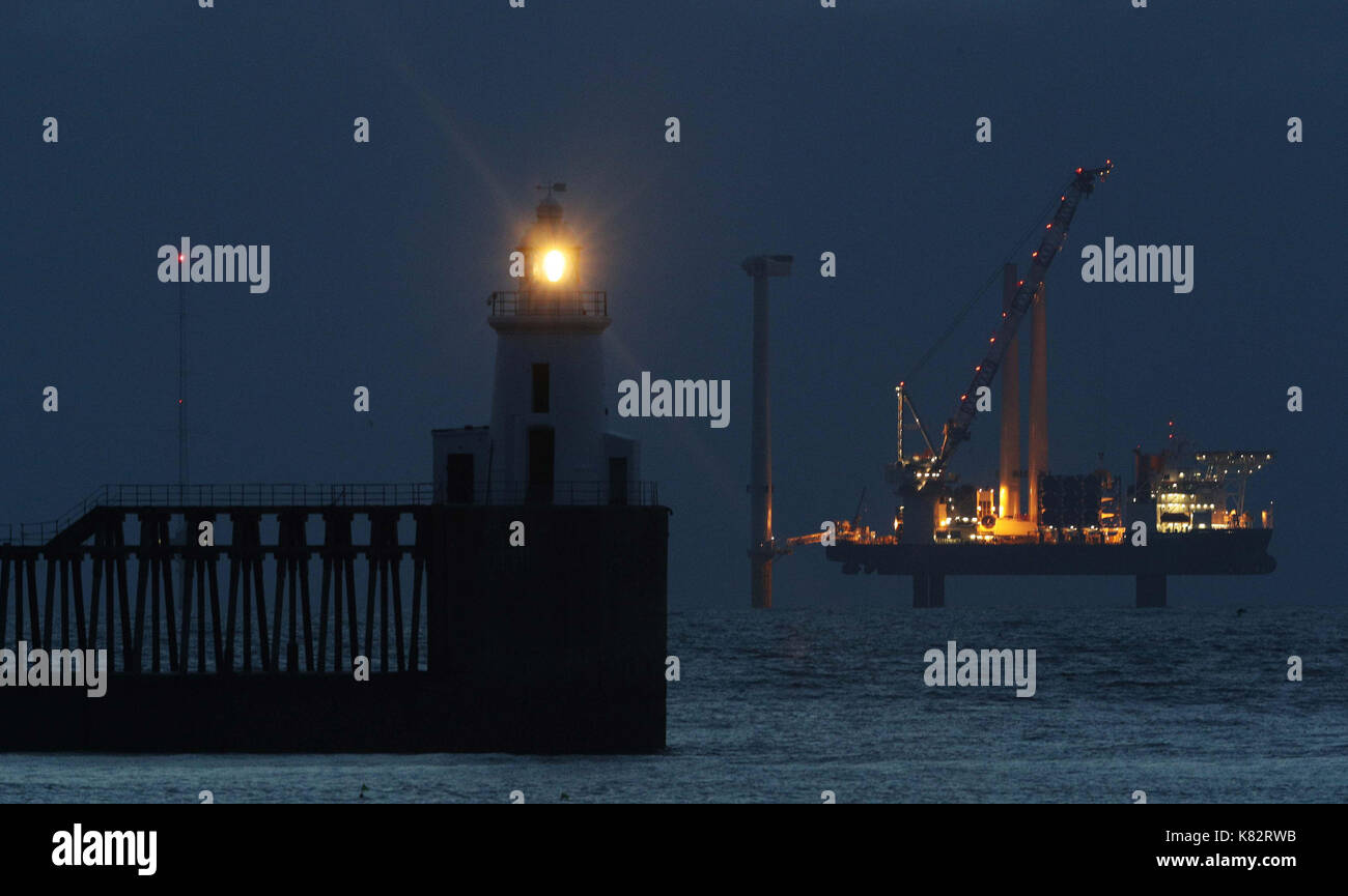 Wind turbines blyth offshore wind farm hi-res stock photography and ...