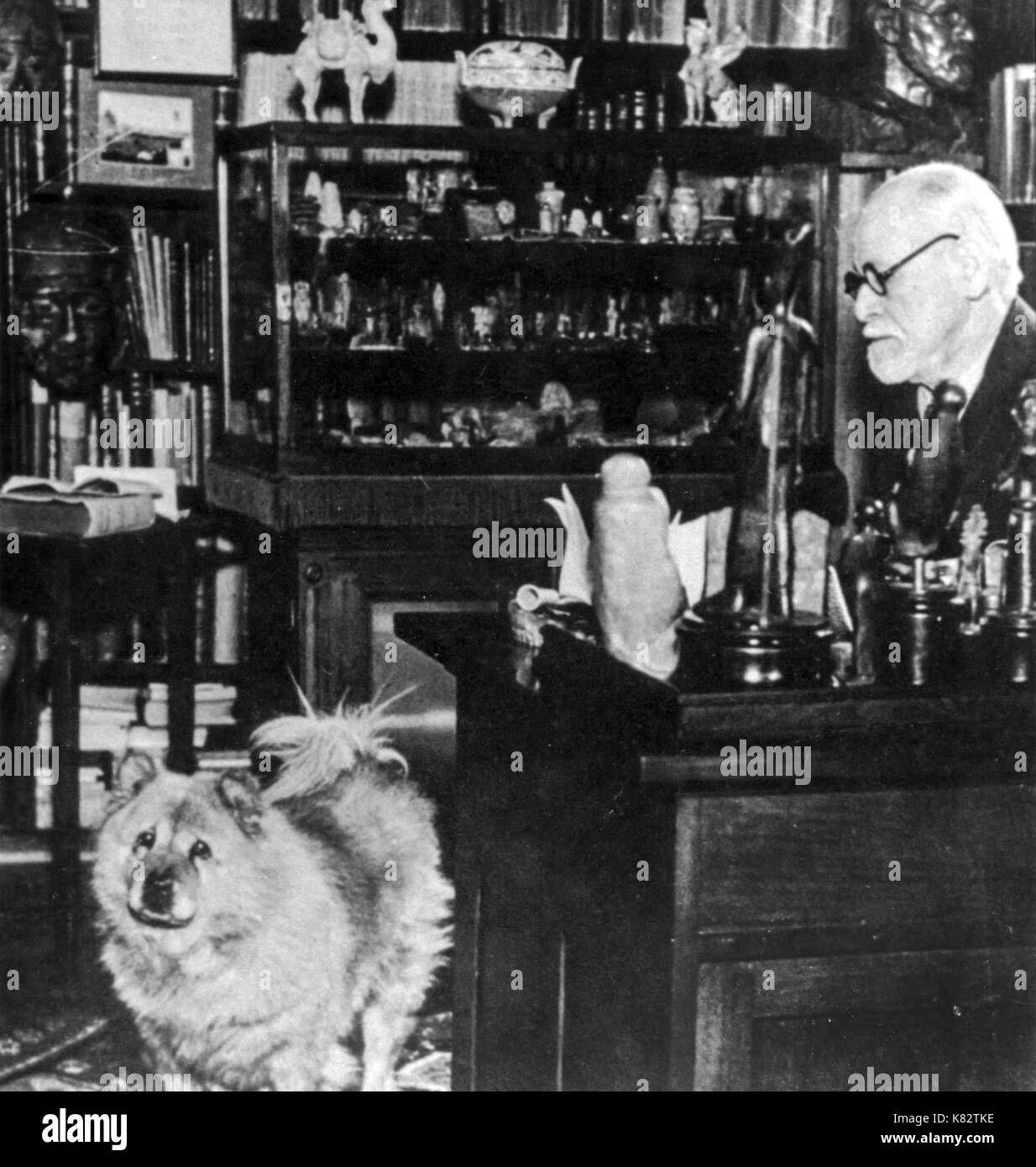 sigmund freud with his dog jofi, 1936 Stock Photo - Alamy