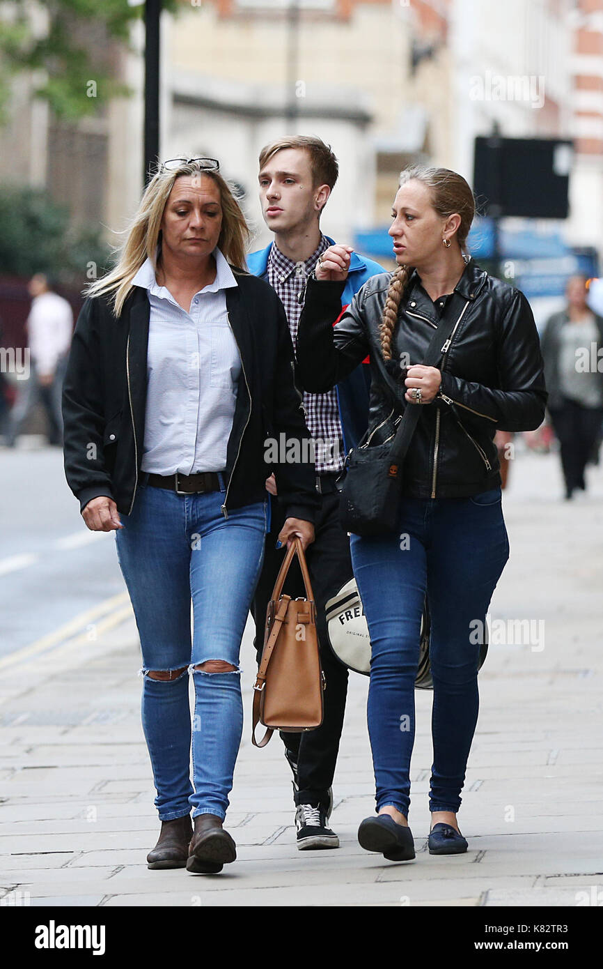 Charlie Alliston, 20 (centre), arrives at the Old Bailey in London ...